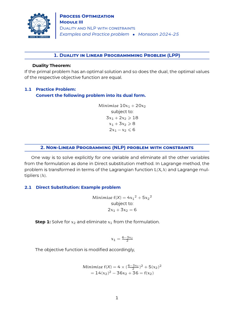 NLP With Constraints and Duality in LPP | PDF | Theoretical Computer Science | Analysis