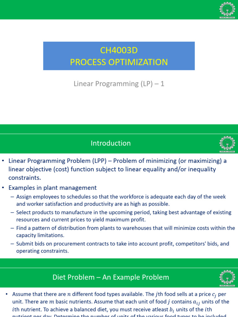 CH4003D_LPP_1 | PDF | Mathematical Optimization | Linear Programming