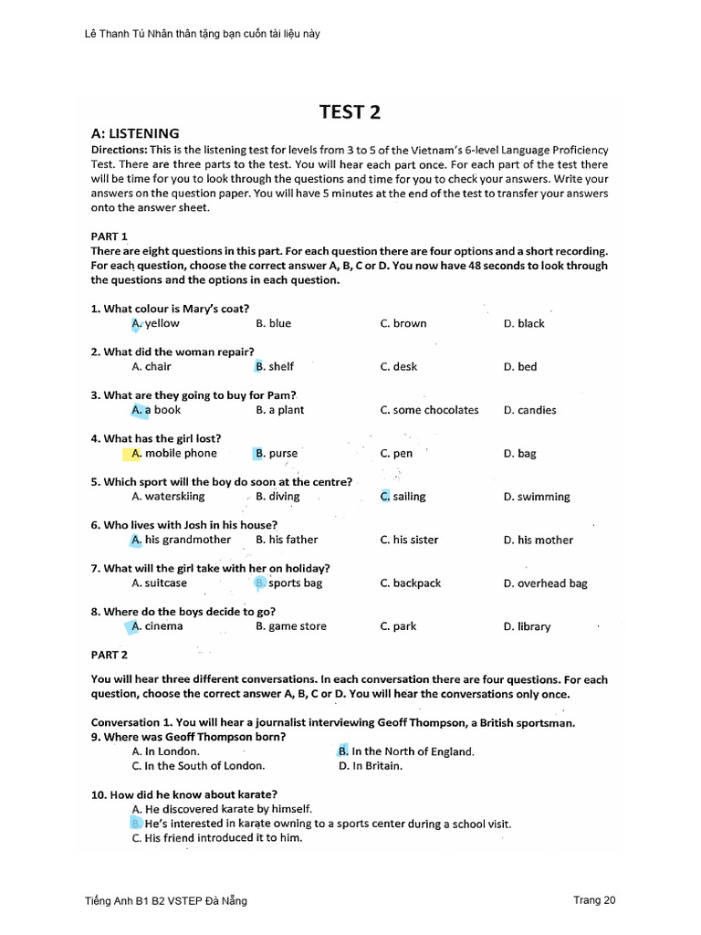 B Reading Vstep | PDF