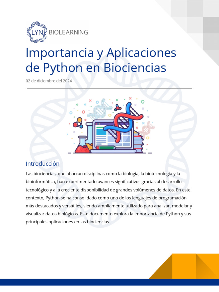 Importancia y Aplicaciones de Python en Biociencias | PDF ...