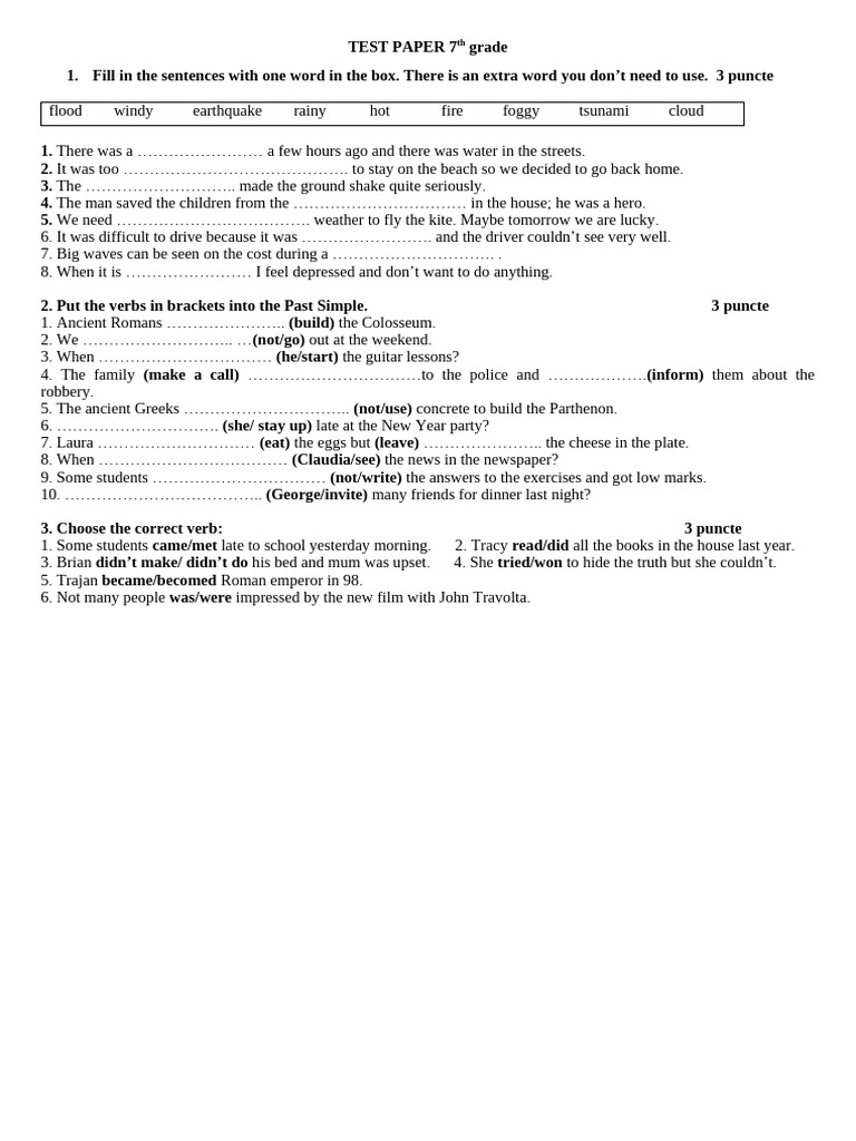 Test Clasa A 7 A Manual Uniscan | PDF