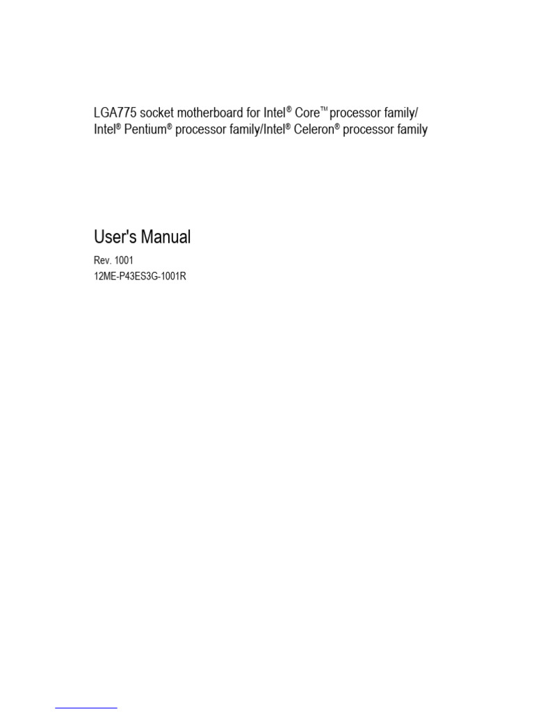 GA-P43-ES3G - User's Manual (Rev. 1001) | PDF | Bios | Office Equipment