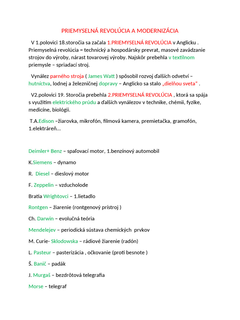 Priemyselná Revolúcia A Modernizácia | PDF