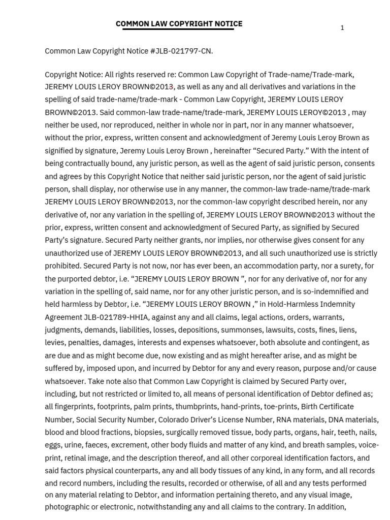 CopyRight Notice PDF | PDF | Security Interest | Indemnity