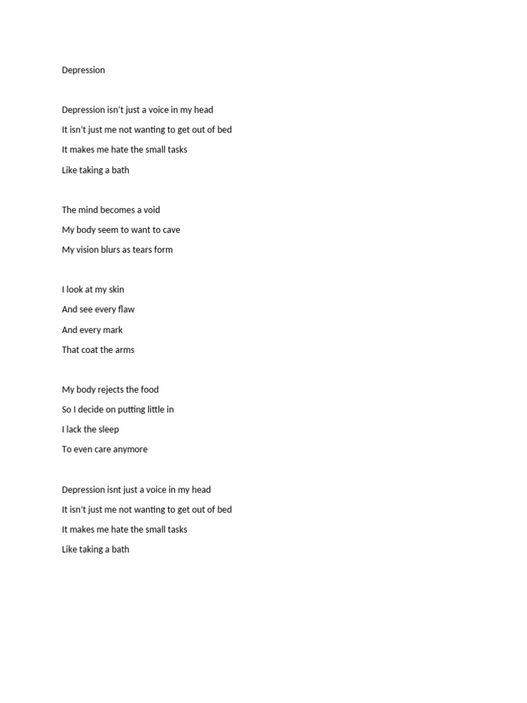 Poem About Depression | PDF