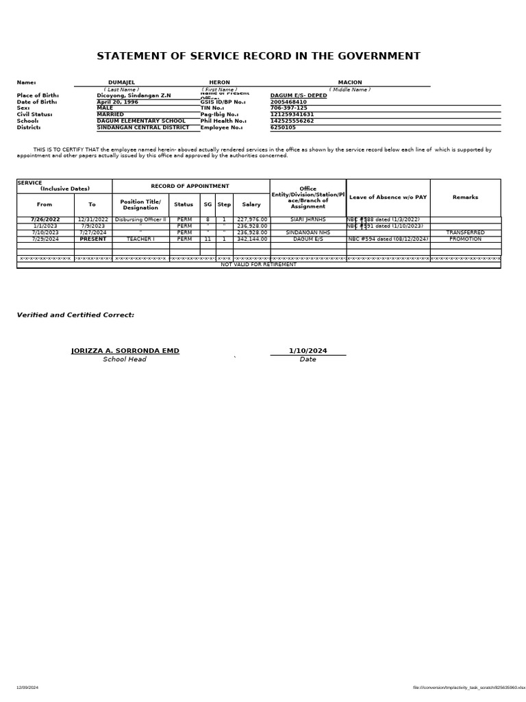 Service Record Hmd | PDF