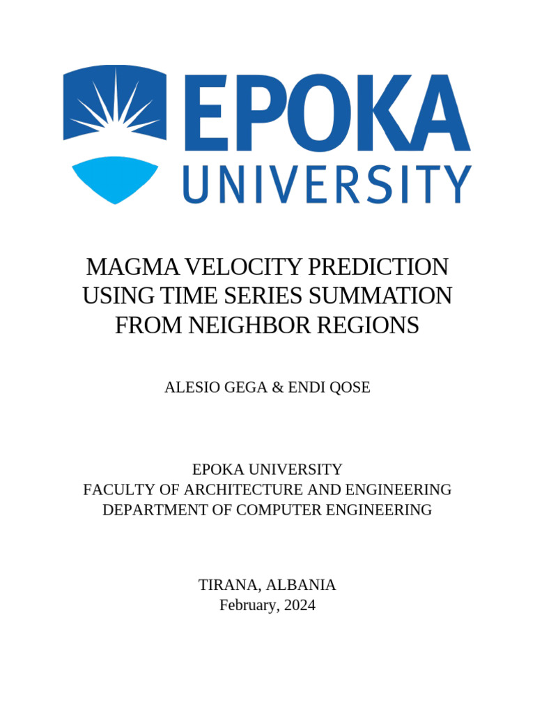 Endi Qose Alesio Gega Report | PDF | Time Series | Volcano