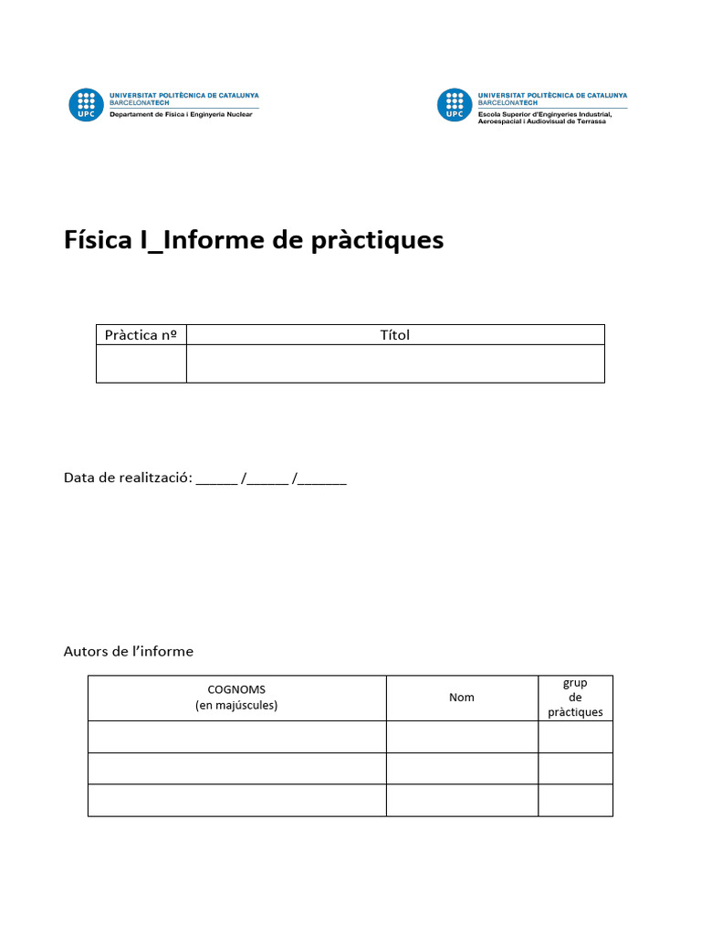 model informe de pràctiques | PDF