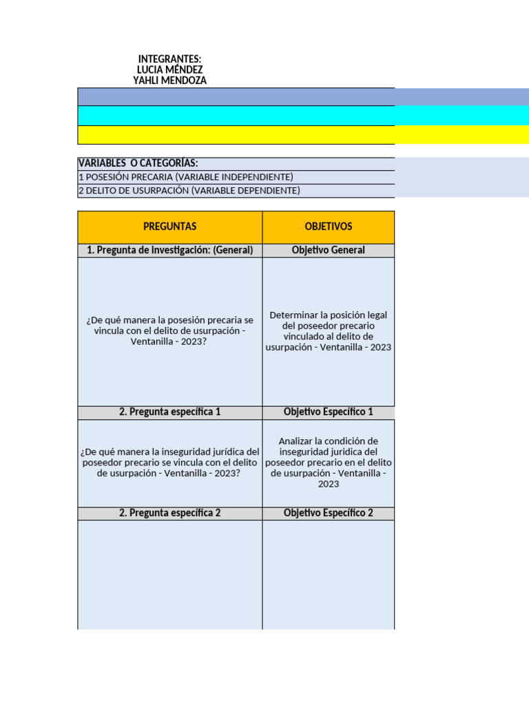 Matriz de Consistencia Lu y Yahli 05.10 | PDF | Justicia | Crimen y ...