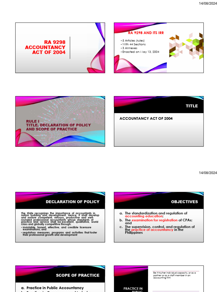 Accountancy Act of 2004 | PDF | Certified Public Accountant | Accounting