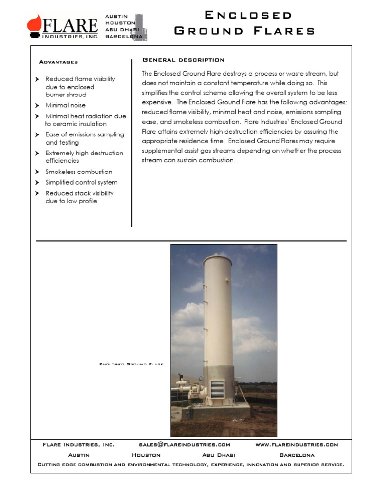 Enclosed Ground Flare Overview | PDF | Combustion | Energy Technology