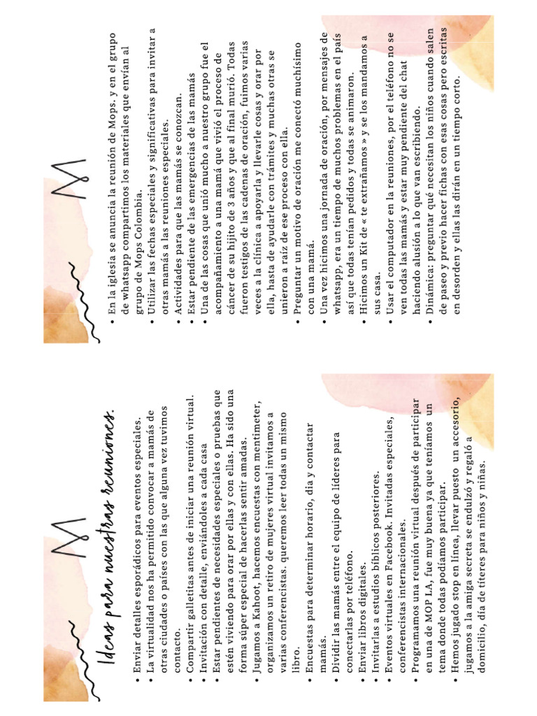 Lista de Ideas - Clubs de Entrenamiento MOPS | PDF