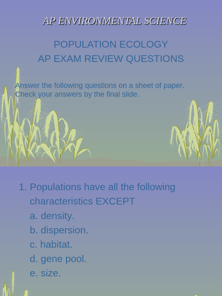 Population Ecology Review QZ | PDF | Population | Population Growth
