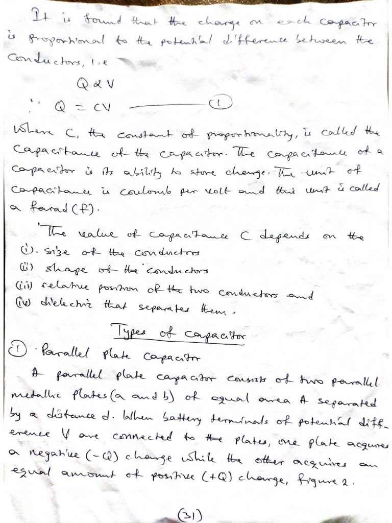 PHY 205 Lecture Note (Capacitance) | PDF