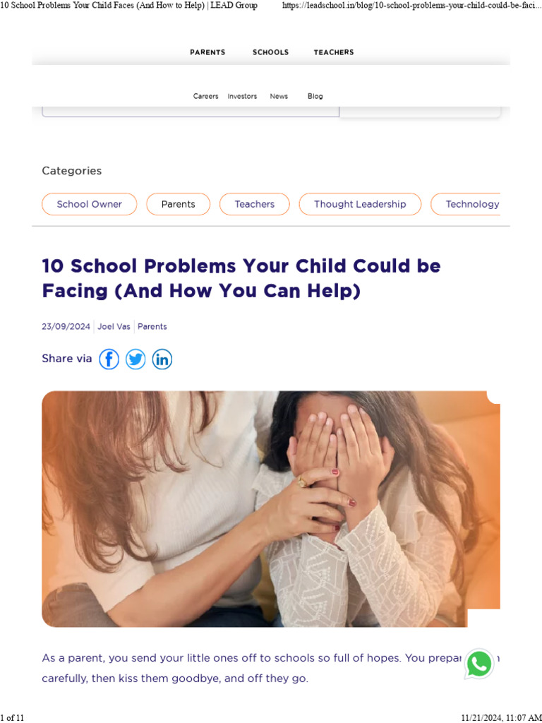 10 School Challenges for Kids and Solutions | PDF | Schools ...