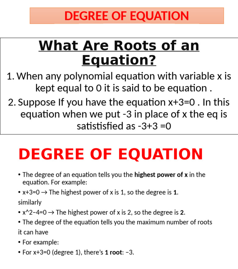 Degree of Equation | PDF