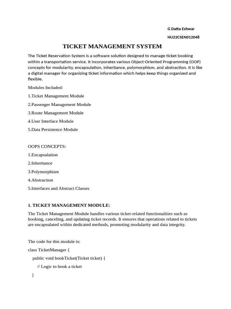 G Datta Eshwar OOPS ASSIGNMENT | PDF | Method (Computer Programming) | Modular Programming