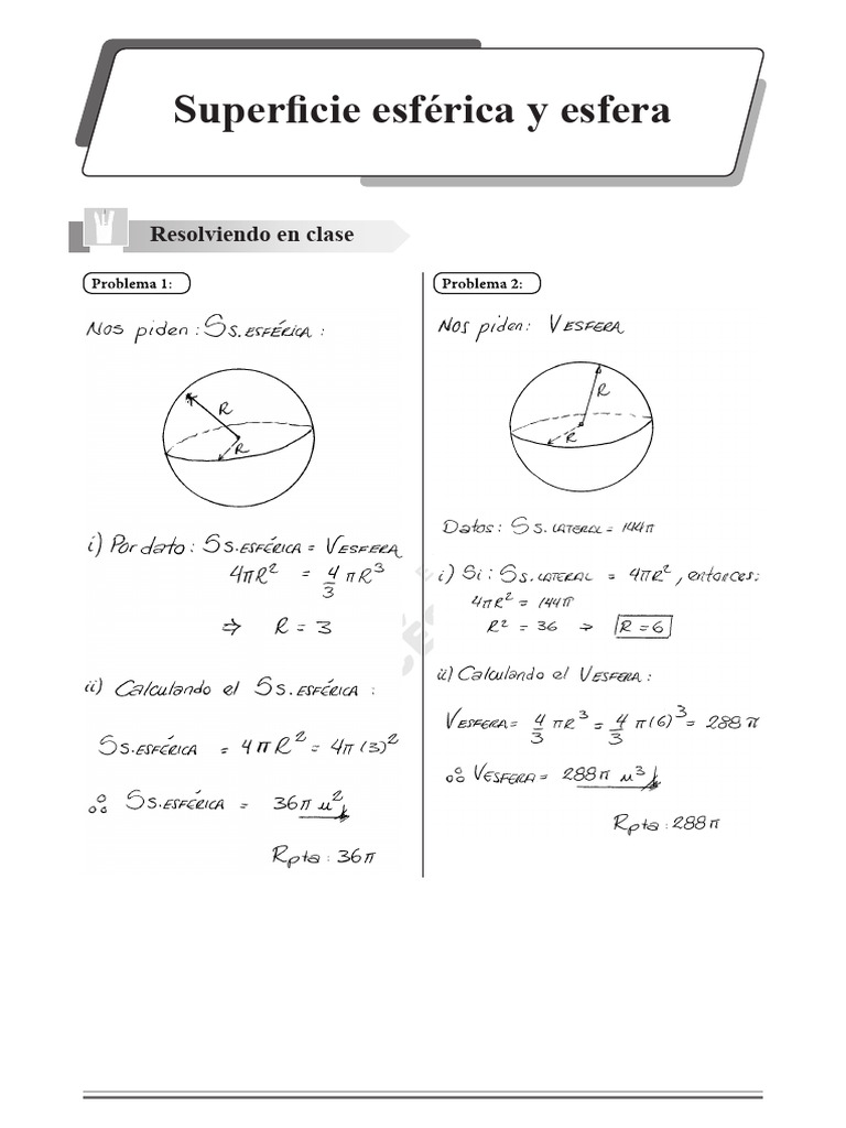 11.superficie Esferica y Esfera | PDF