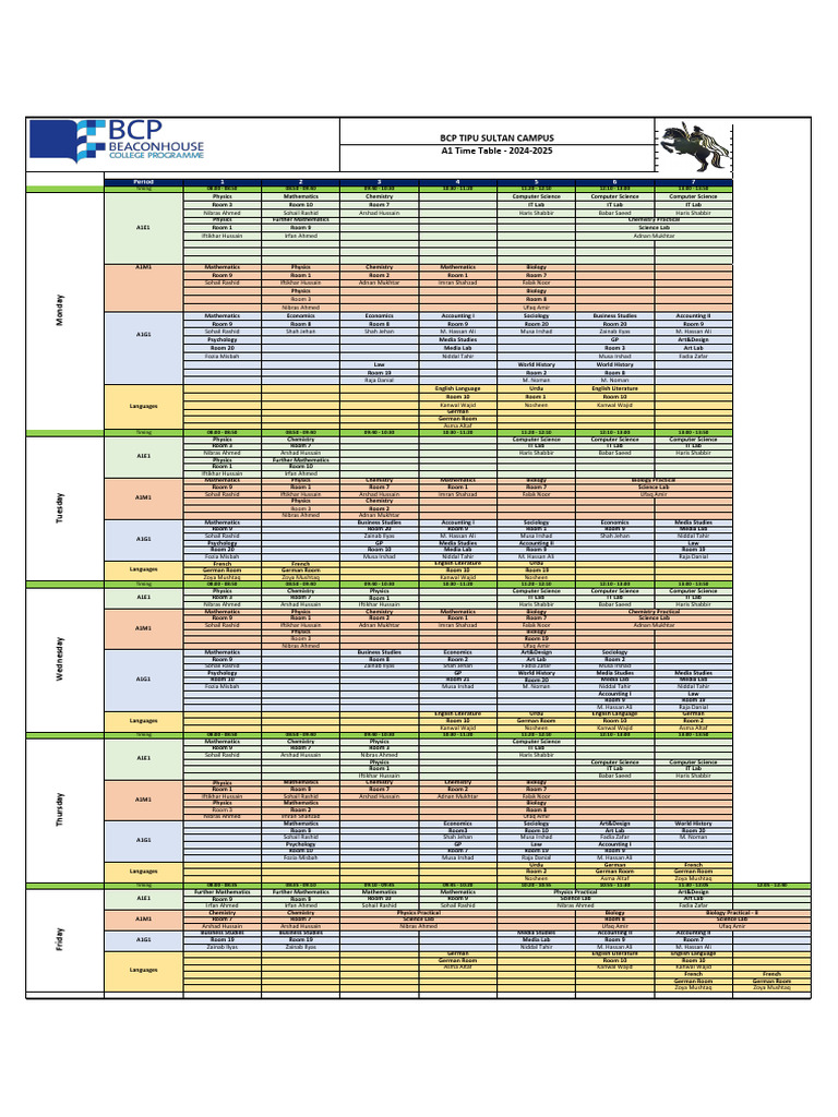 2024 2025 Timetable 16.9.24 | PDF | Science