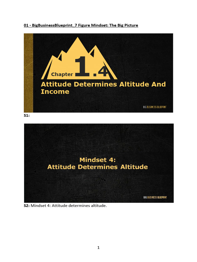 1-4 - Attitude Determines Altitude and Income | PDF