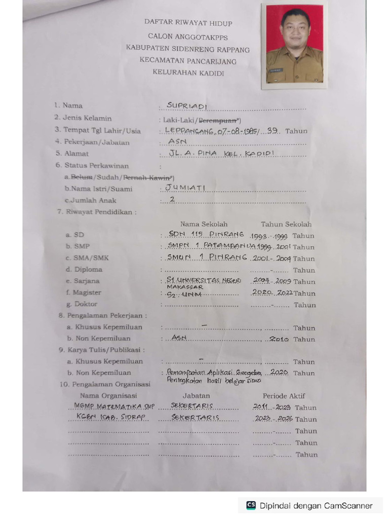 Dokumen 3 Pendaftaran KPS | PDF