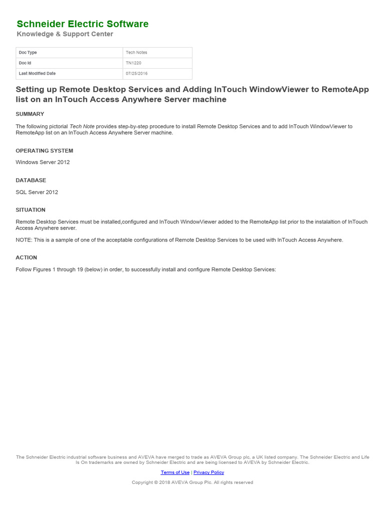 Remote Desktop Services and Adding InTouch WindowViewer to RemoteApp ...