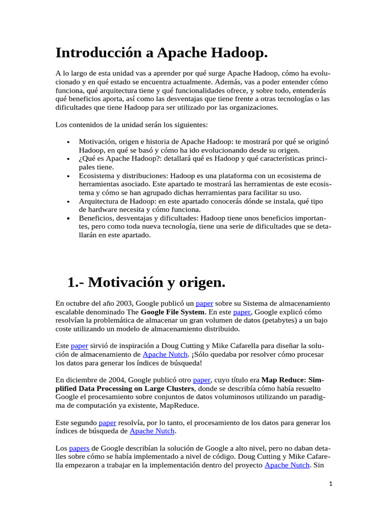 Introducción a Apache Hadoop | PDF | Apache Hadoop | Grupo de computadoras