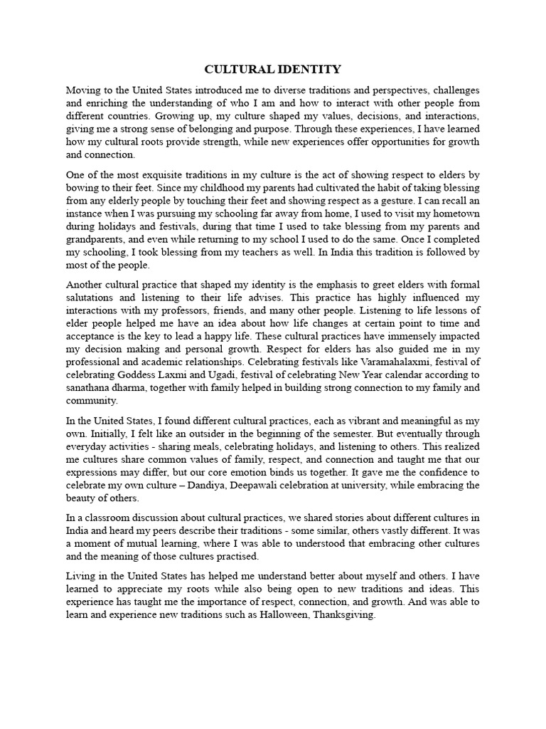 Cultural Identity | PDF | Liberal Arts Education | Psychology