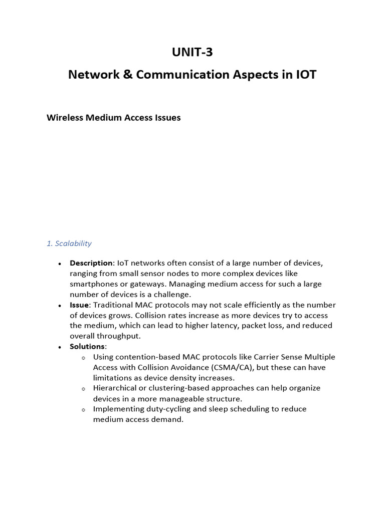UNIT- 3 Network - Communication Aspects in IOT | PDF | Computer Network | Channel Access Method