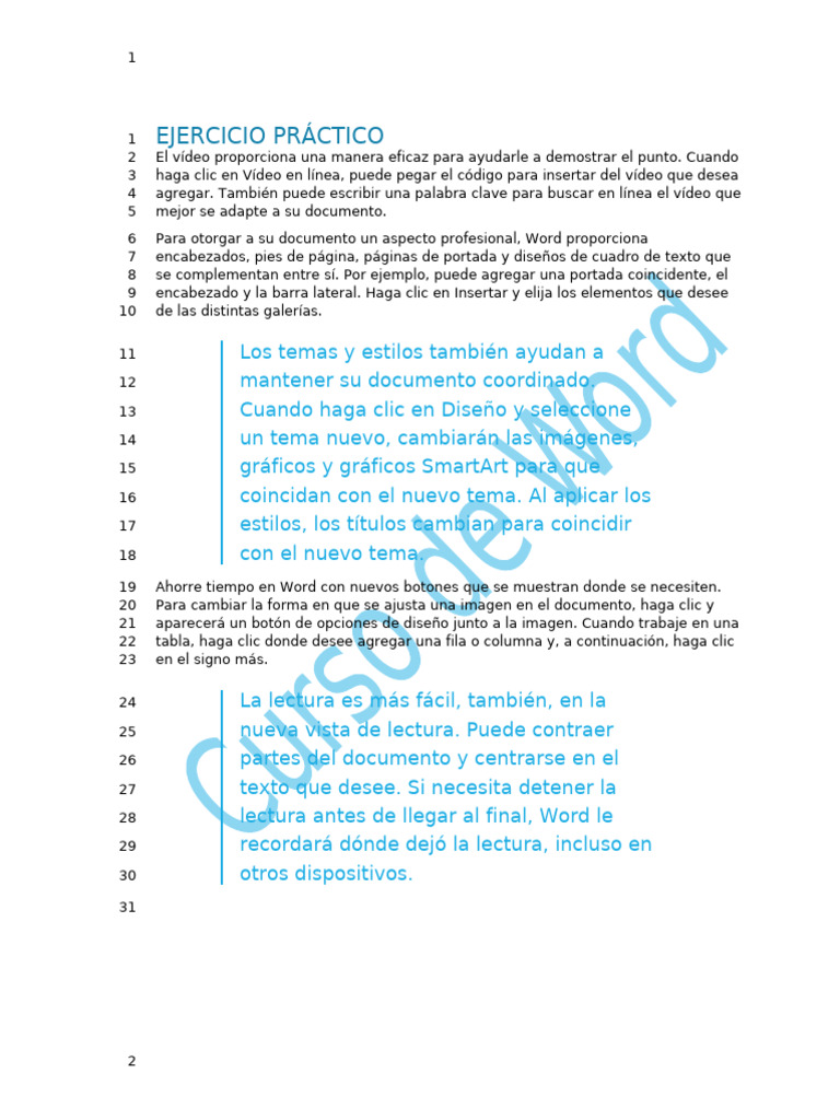 Ofimatica Ejercicio Práctico 1 | PDF | Vídeo