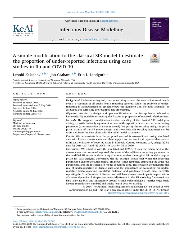 A simple modification to the classical SIR model to estimate the ...