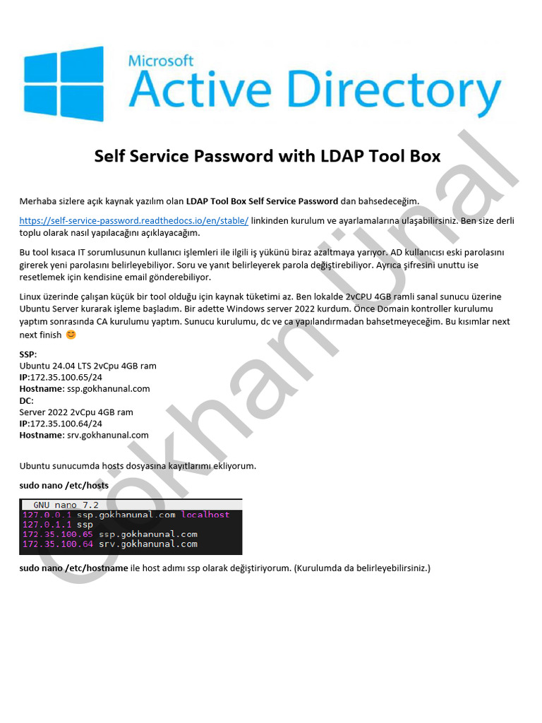 Self Service Password With LDAP Tool Box 1727354550 | PDF