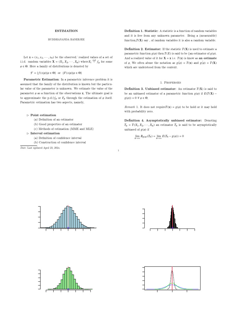 Week 1 1720465962 Estimation Hour 2 Pdf Estimator Bias Of An