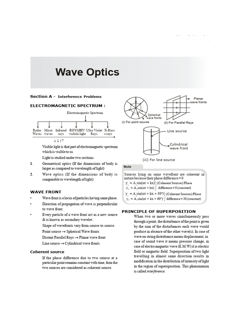 1 Wave-Optics 501200 | PDF | Waves | Optics