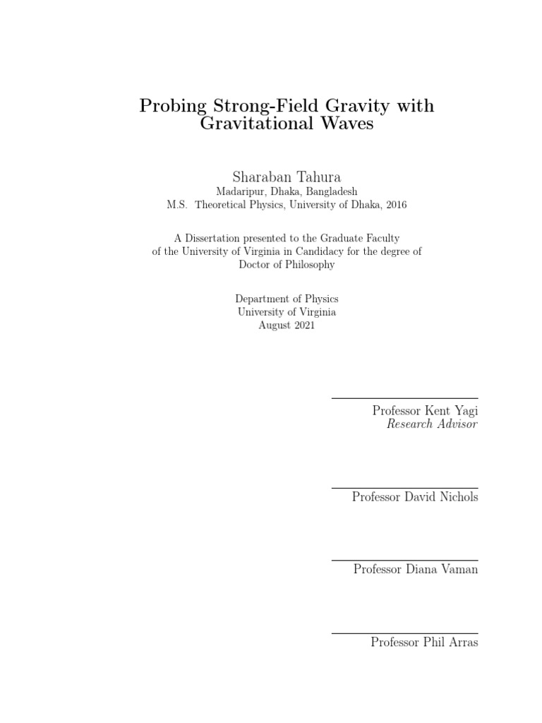 1 Tahura Sharaban 2021 PHD | PDF | General Relativity | Gravity