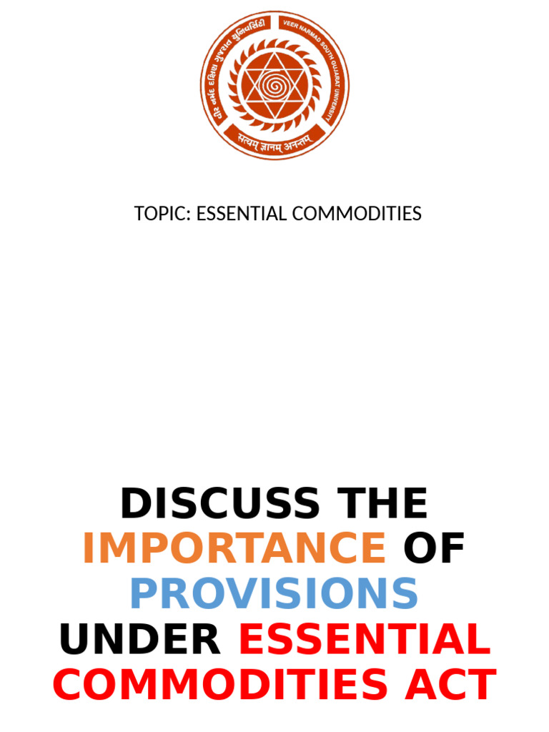 Essential Commodities | PDF | Fine (Penalty) | Justice