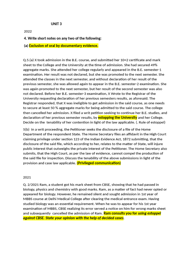 Unit 3 | PDF | Estoppel | Lawsuit