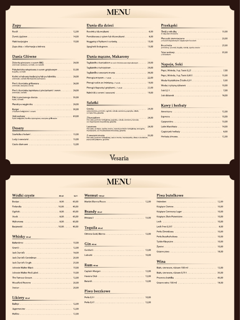 Menu 2024 | PDF