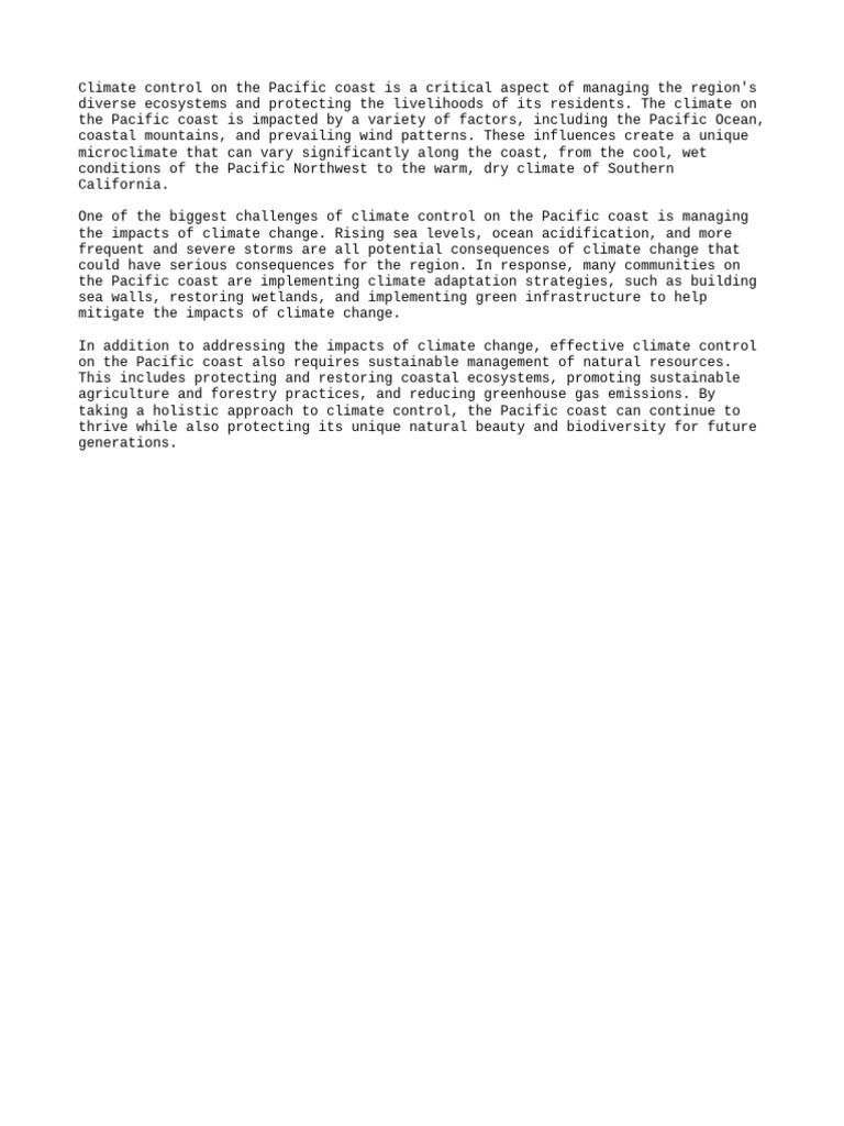Climate Change On The Pacific Coast | PDF