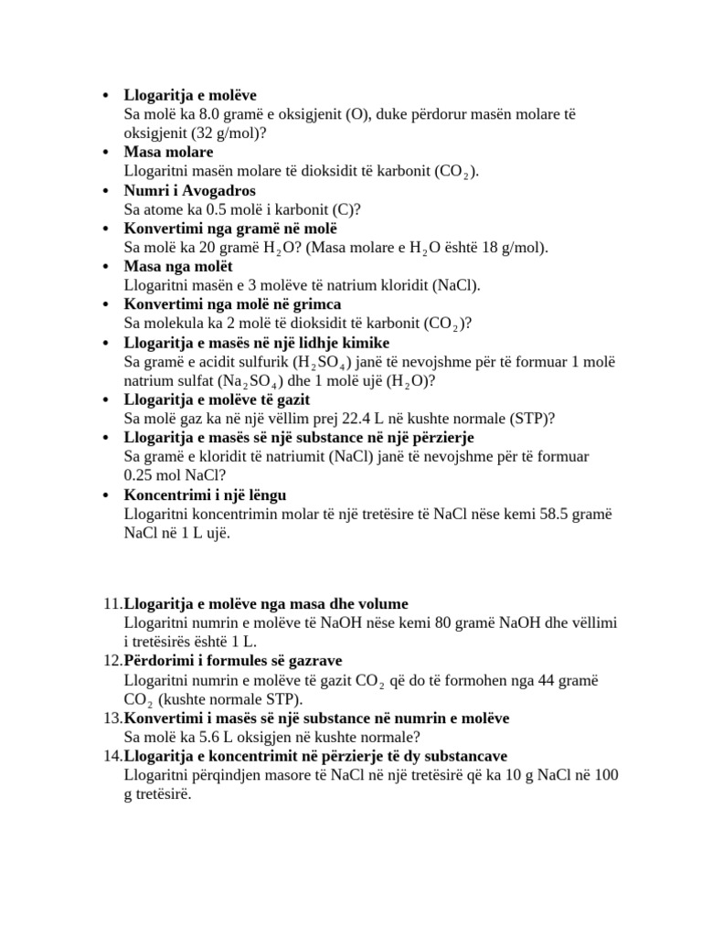 Llogaritja e Molëve | PDF