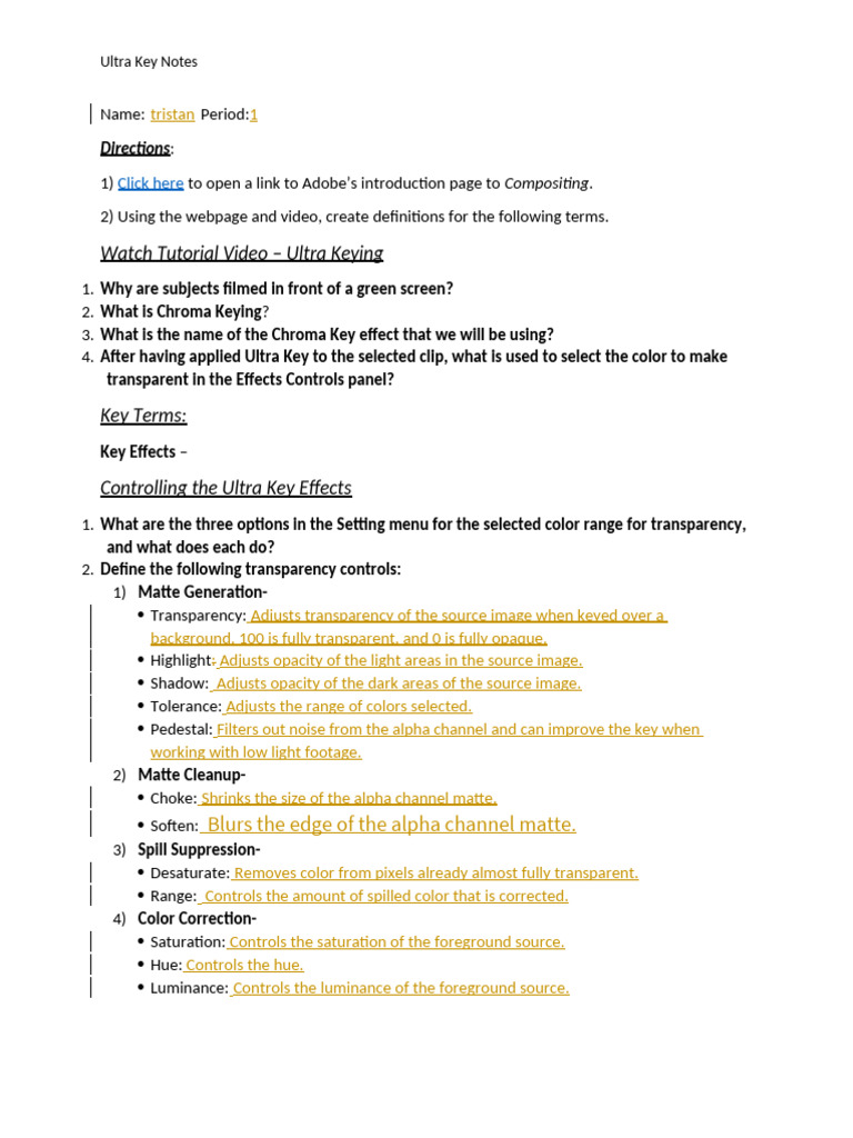 Ultra Key Terms - STUDENT | PDF