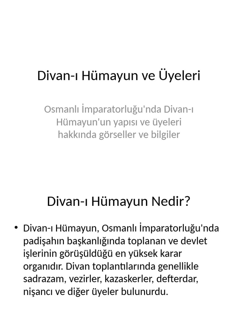 Divan I Hümayun Sunumu | PDF