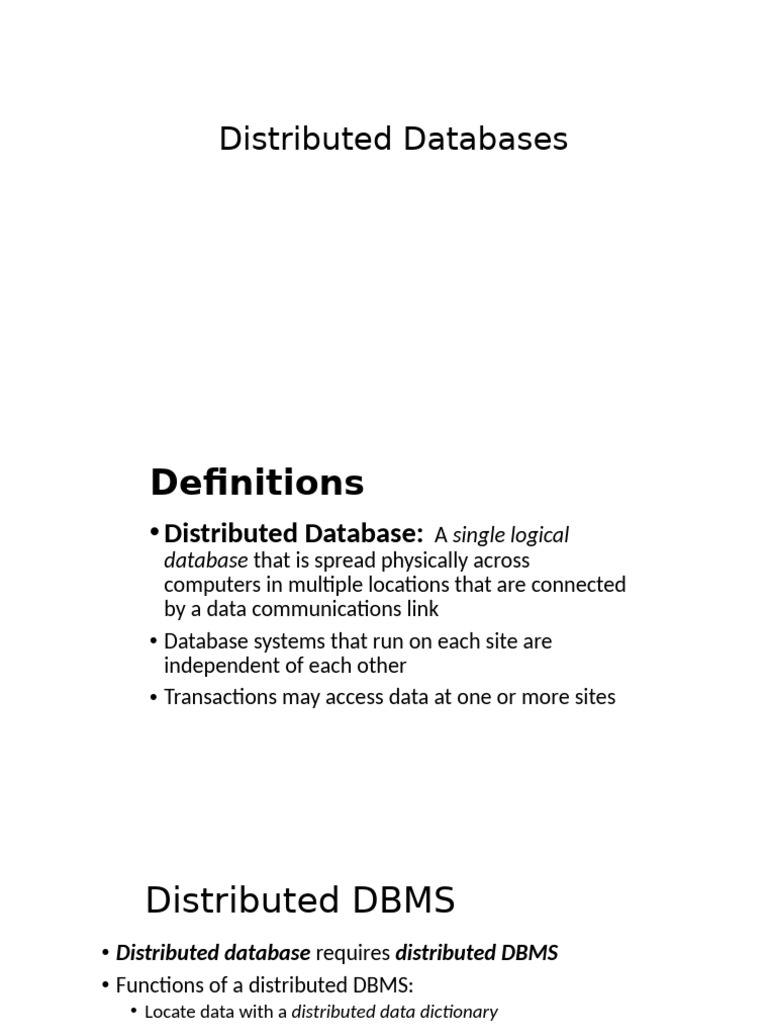 DDBS BCS 2 distributed database notes | PDF | Databases | Database ...