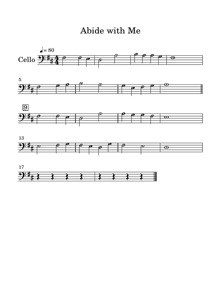 Abide With Me - Cello | PDF