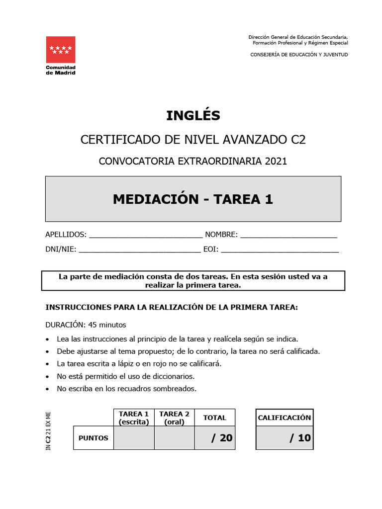 36. IN C2 21 EX ME T1 | PDF