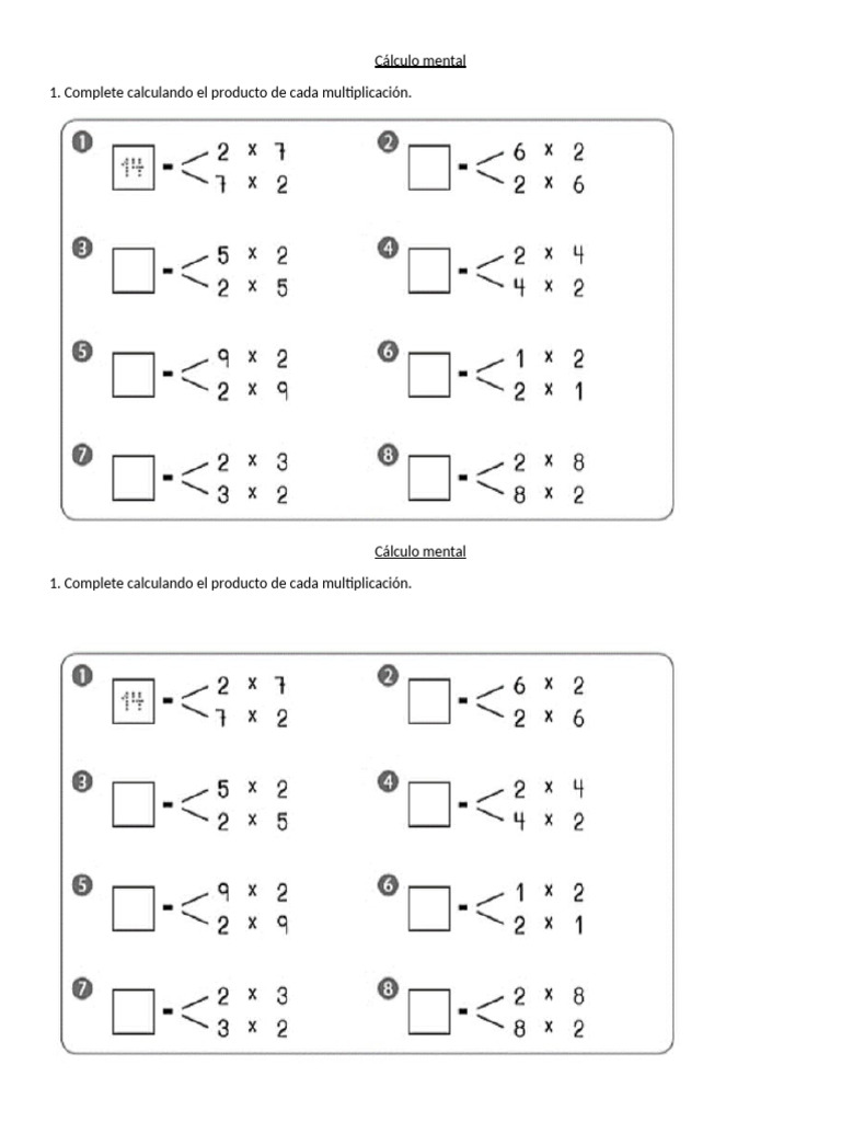 Guía de Multiplicacion de Dos Digitos Por Dos Digitos | PDF