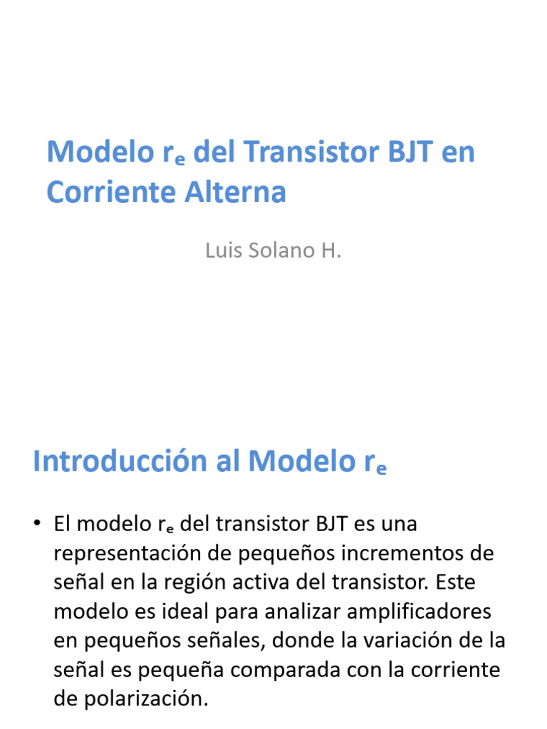 Modelo rₑ del Transistor BJT AC | PDF