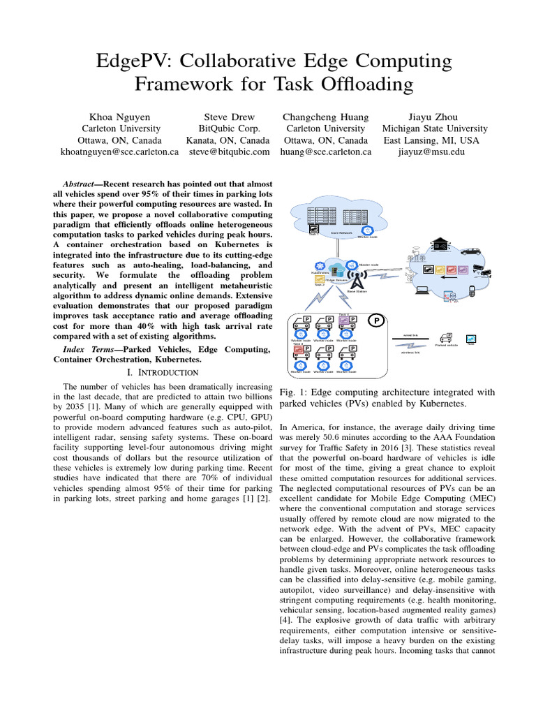 Edgepv Collaborative Edge Computing Framework For Task Offloading Pdf Cloud Computing