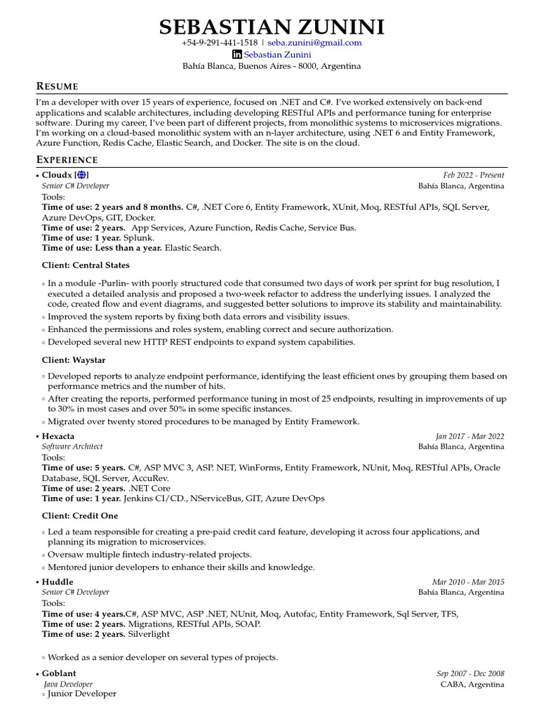 Sebastian.zunini.cv (3) | PDF | Entity Framework | Information Technology