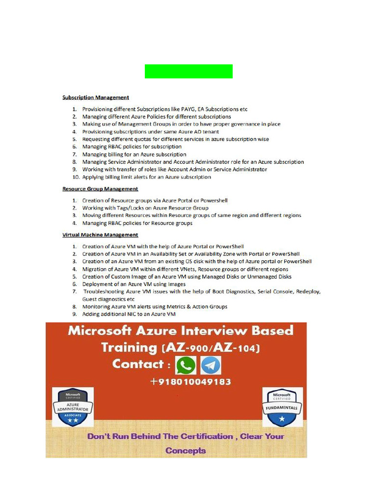 IMP Points For Azure Admin Resume | PDF